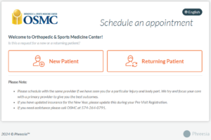 Make Appointment Online | OSMC Orthopedic and Sports Medicine